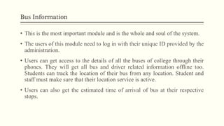 College Bus Tracking Application | PPTX