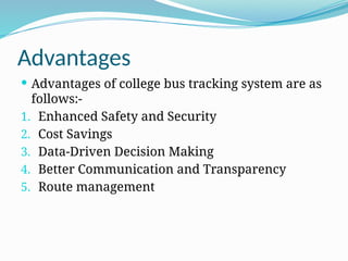 College Bus Tracking system industrial traning | PPT