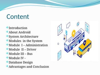 College Bus Tracking system industrial traning | PPT
