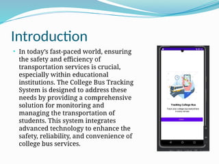 College Bus Tracking system industrial traning | PPTX