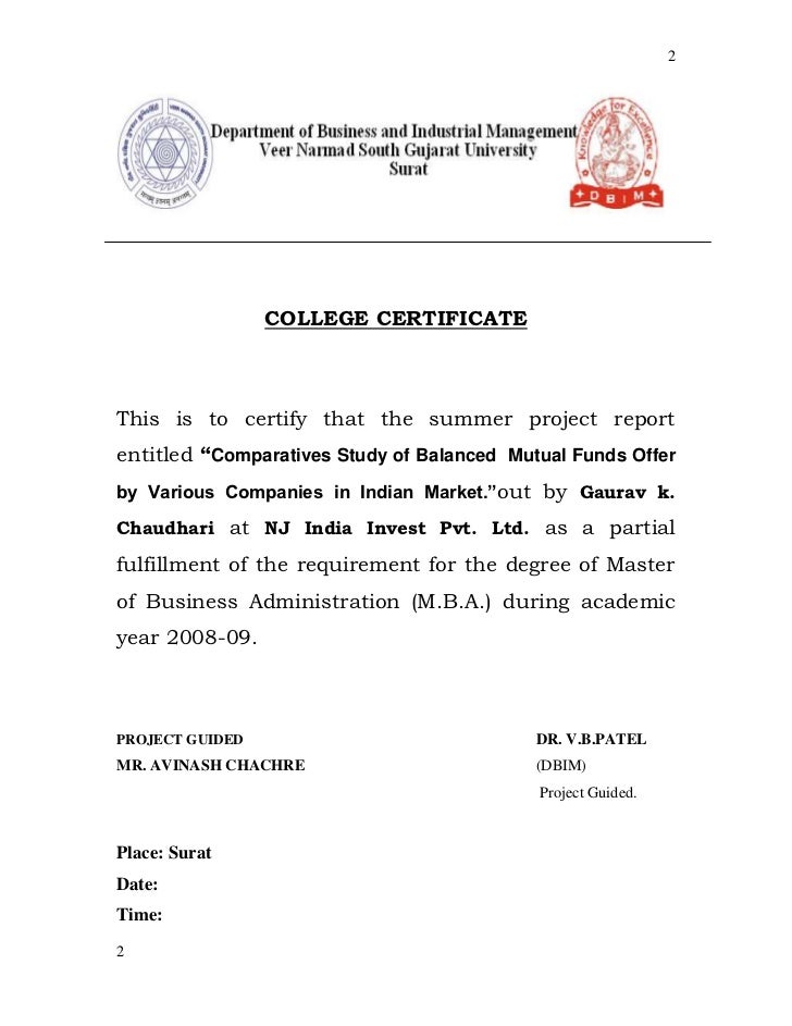 College Certificate