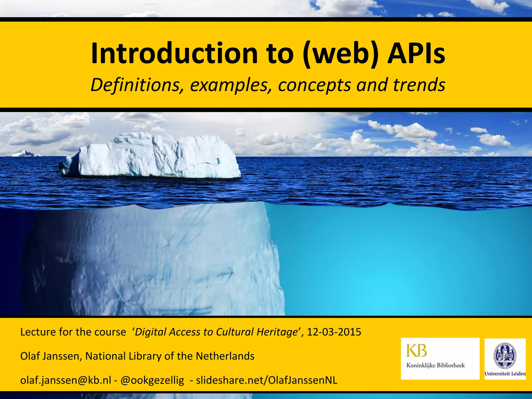 Introduction to (web) APIs - definitions, examples, concepts and trends ...