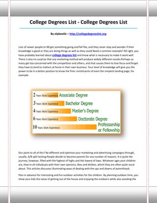 College degrees list | PDF