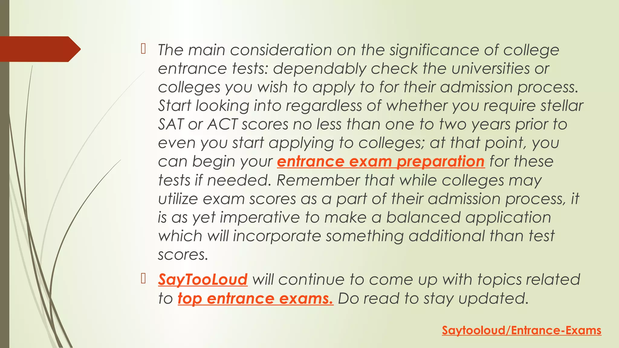 College entrance exams: do they really count? | PPT