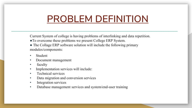 College ERP System | PPTX | Computing | Technology & Computing