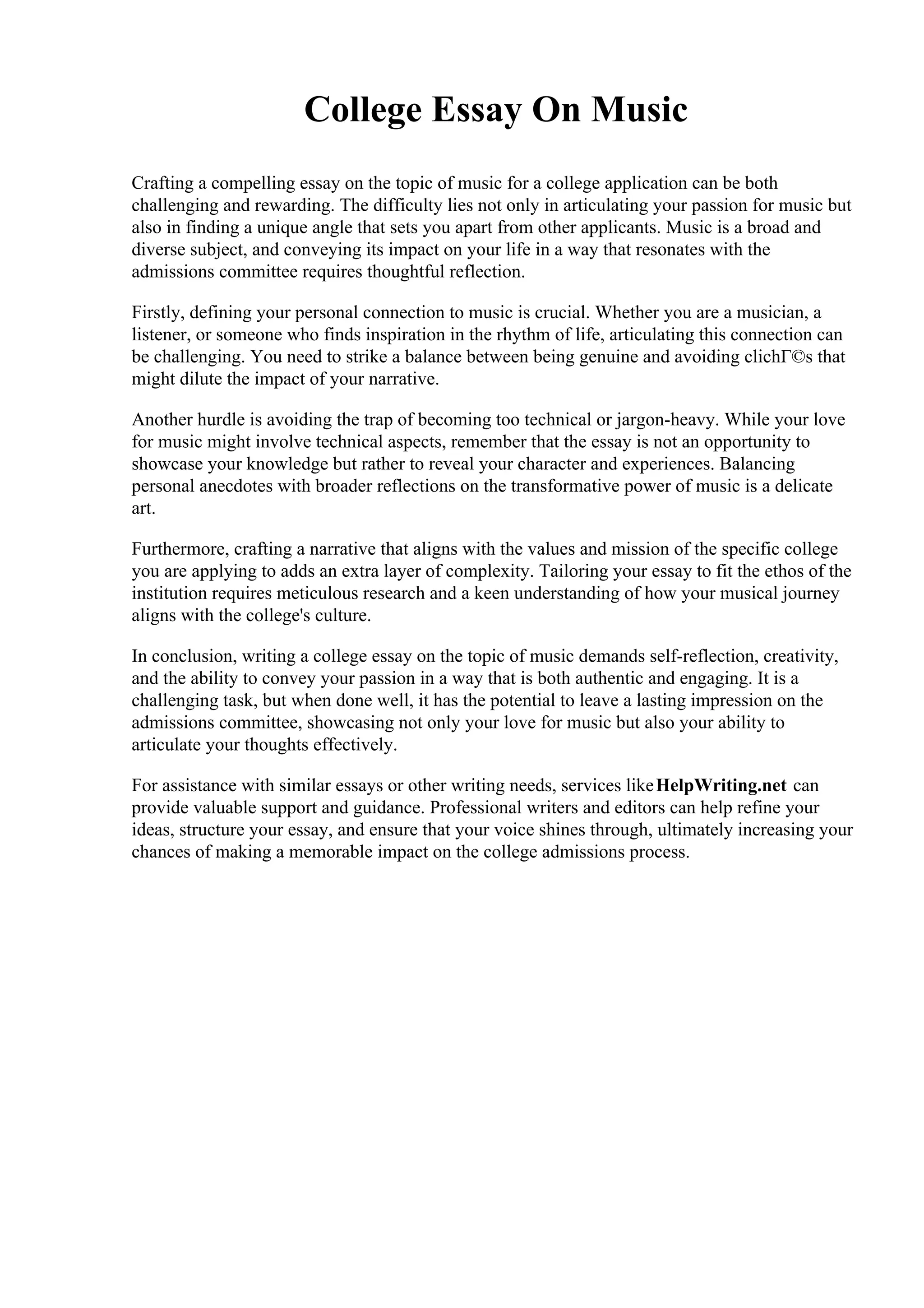 College Essay On Music.pdf