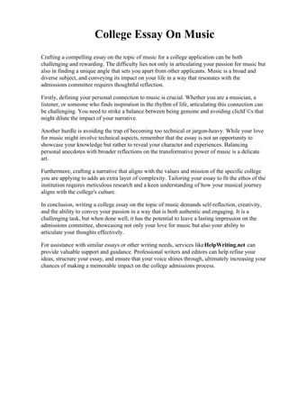 College Essay On Music.pdf