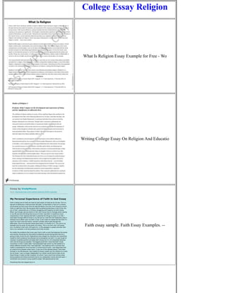 College Essay Religion | PDF