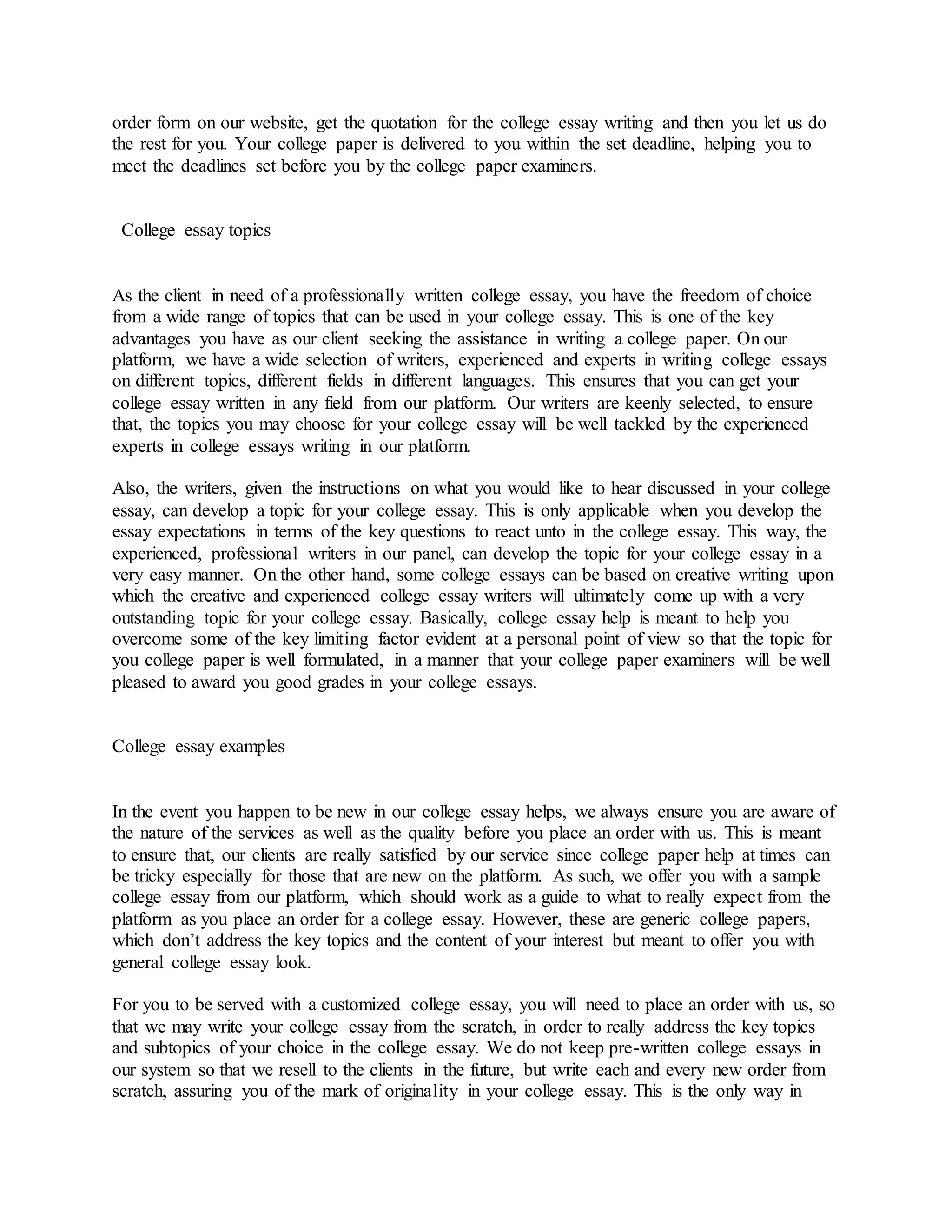 College essays | DOCX