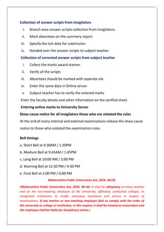 Modern College Department of exam. SOP'S | PDF