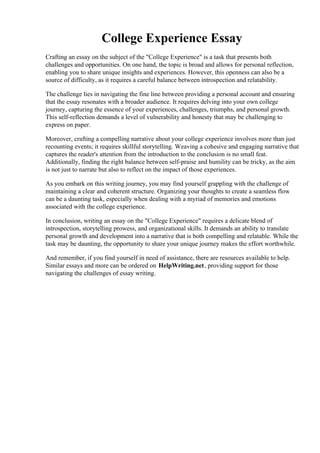 College Experience Essay.pdf