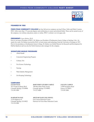 College Fact Sheets | PDF