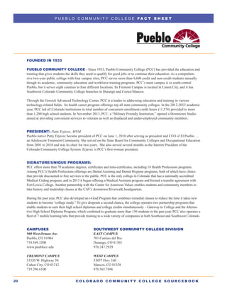 College Fact Sheets | PDF