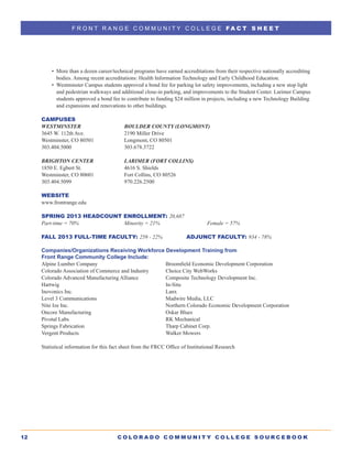 College Fact Sheets | PDF