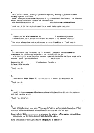 Complete Anchoring Script for College Fest Ceremony in English – Formal ...