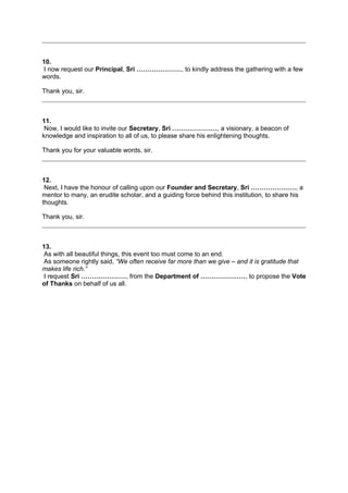 Complete Anchoring Script for College Fest Ceremony in English – Formal ...