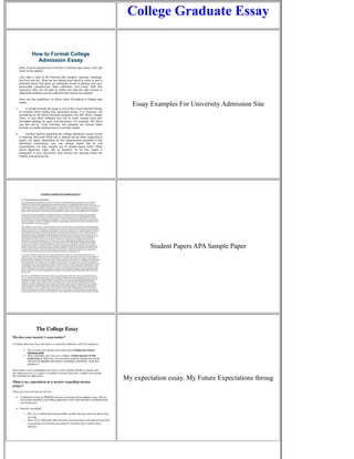 College Graduate Essay | PDF