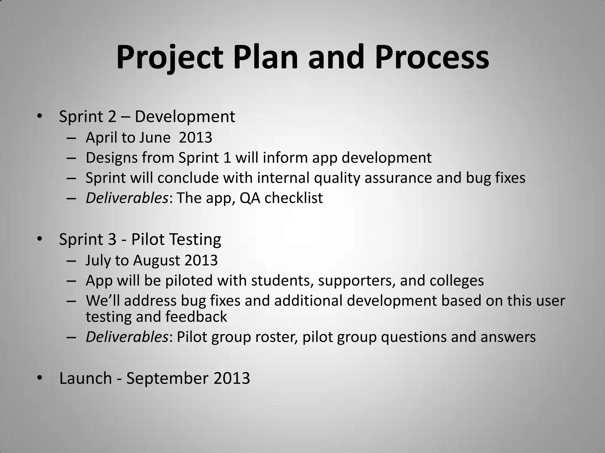 I'm First Project Plan | PPT