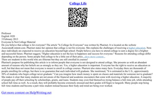 College Life | PDF | College Planning | College Education