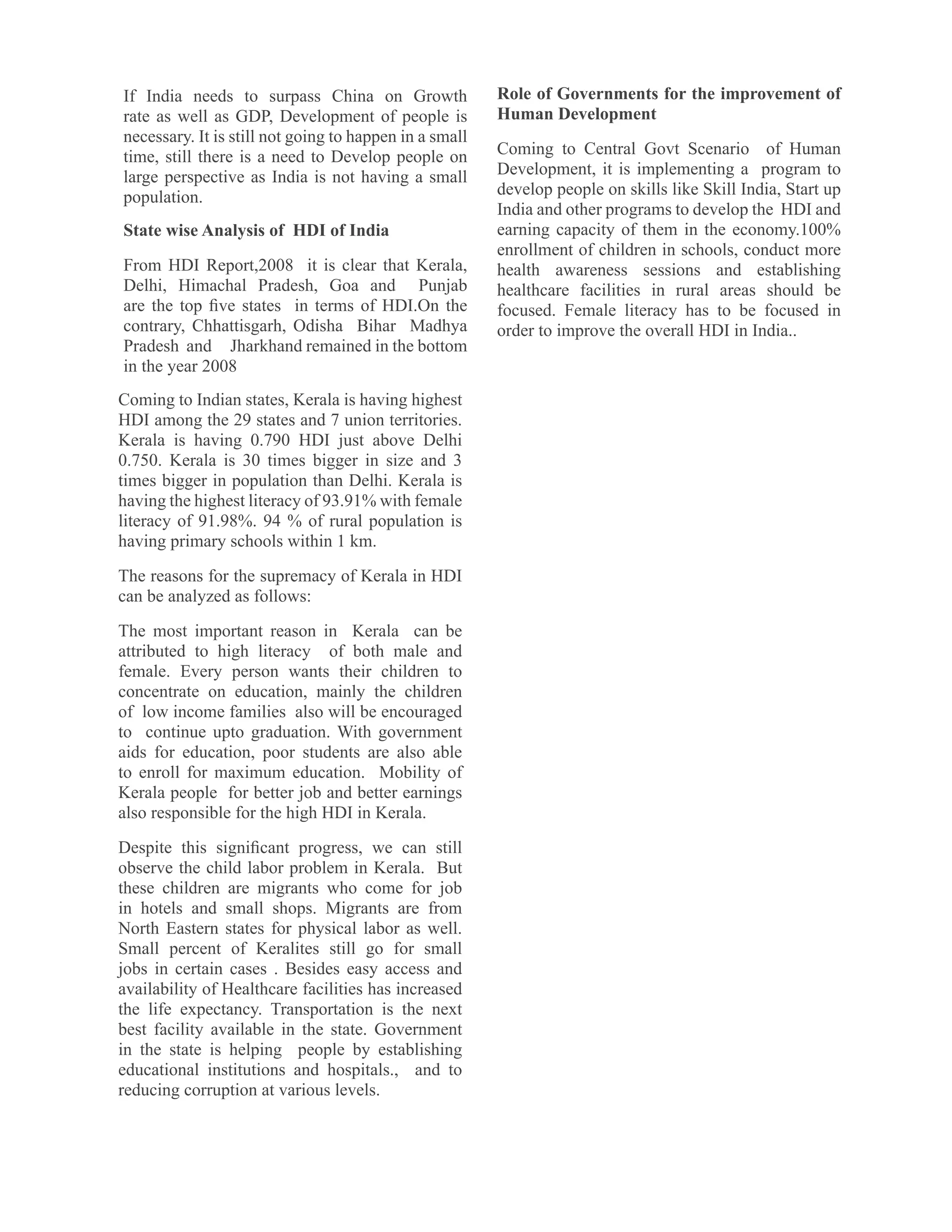 Human Development Index of India- An Analysis | PDF