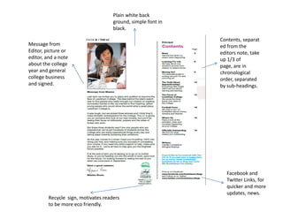 College magazines analysis | PPTX