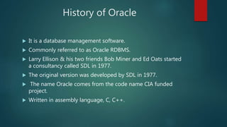 College management presentation using Oracle 10G | PPT