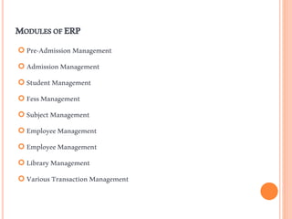 ERP ( College Management System) | PPTX