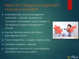 Implementation of College Management Module in Moodle | PPTX