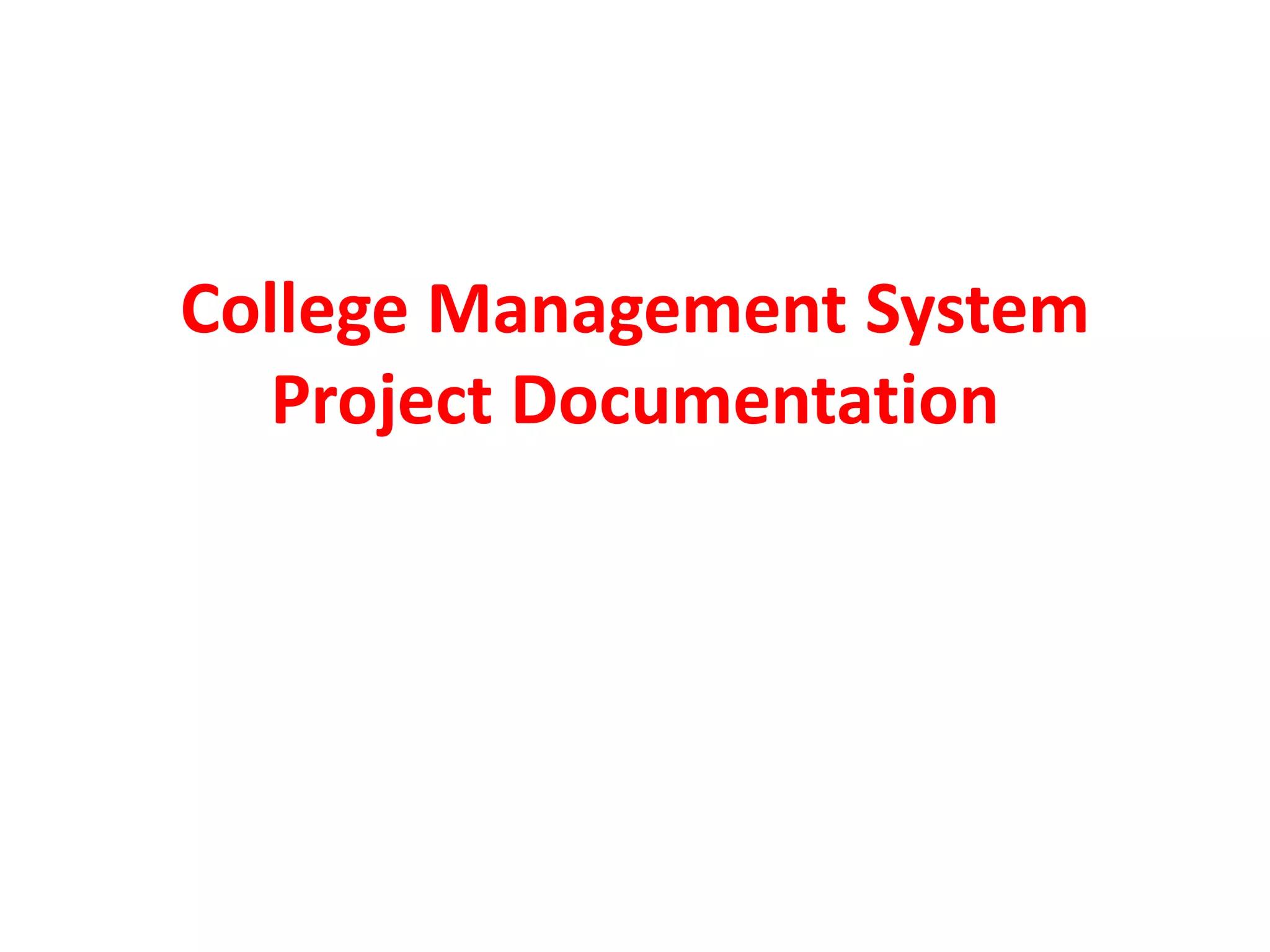 College management system ppt | PPTX