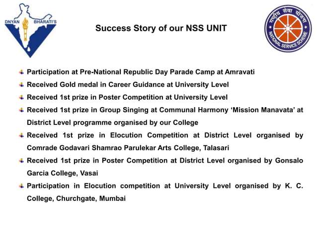 College NSS Report 2011-2012 (by Percy Jamshedwala) | PPT