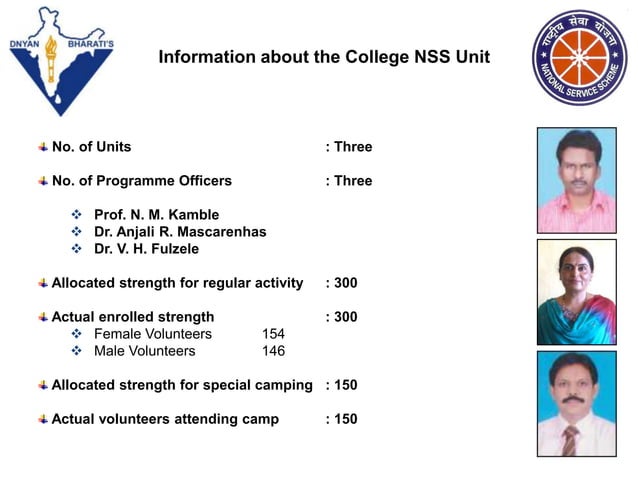 College NSS Report 2011-2012 (by Percy Jamshedwala) | PPT