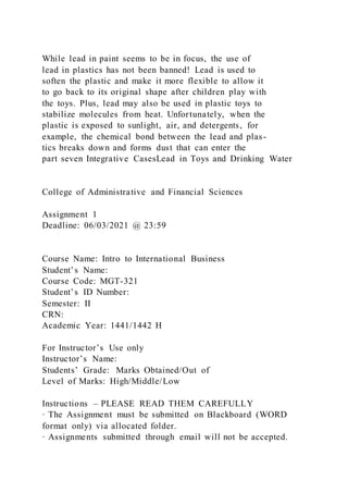 College of administrative and financial sciences assignment 1 | PDF