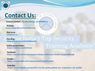 College of security studies- Importance Of Security Studies and ...