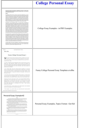 College Personal Essay | PDF