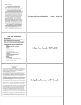 College Personal Essay | PDF