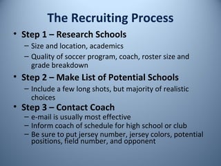 So You Want to Play College Soccer (updated) | PPT