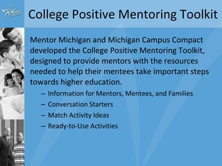College Positive Mentoring Toolkit | PPT
