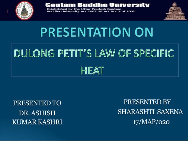 Dulong and Petit Law of Specific Heat | PDF