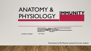 Anatomy and physiology immunity topic presentation | PPTX