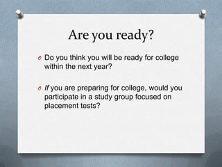 College Readiness: Am I Ready? | PPTX | Standardized Testing ...