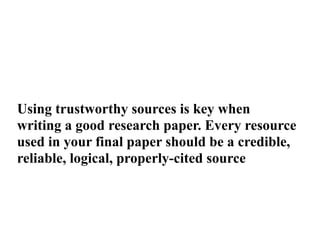 College research paper checklist | PPT