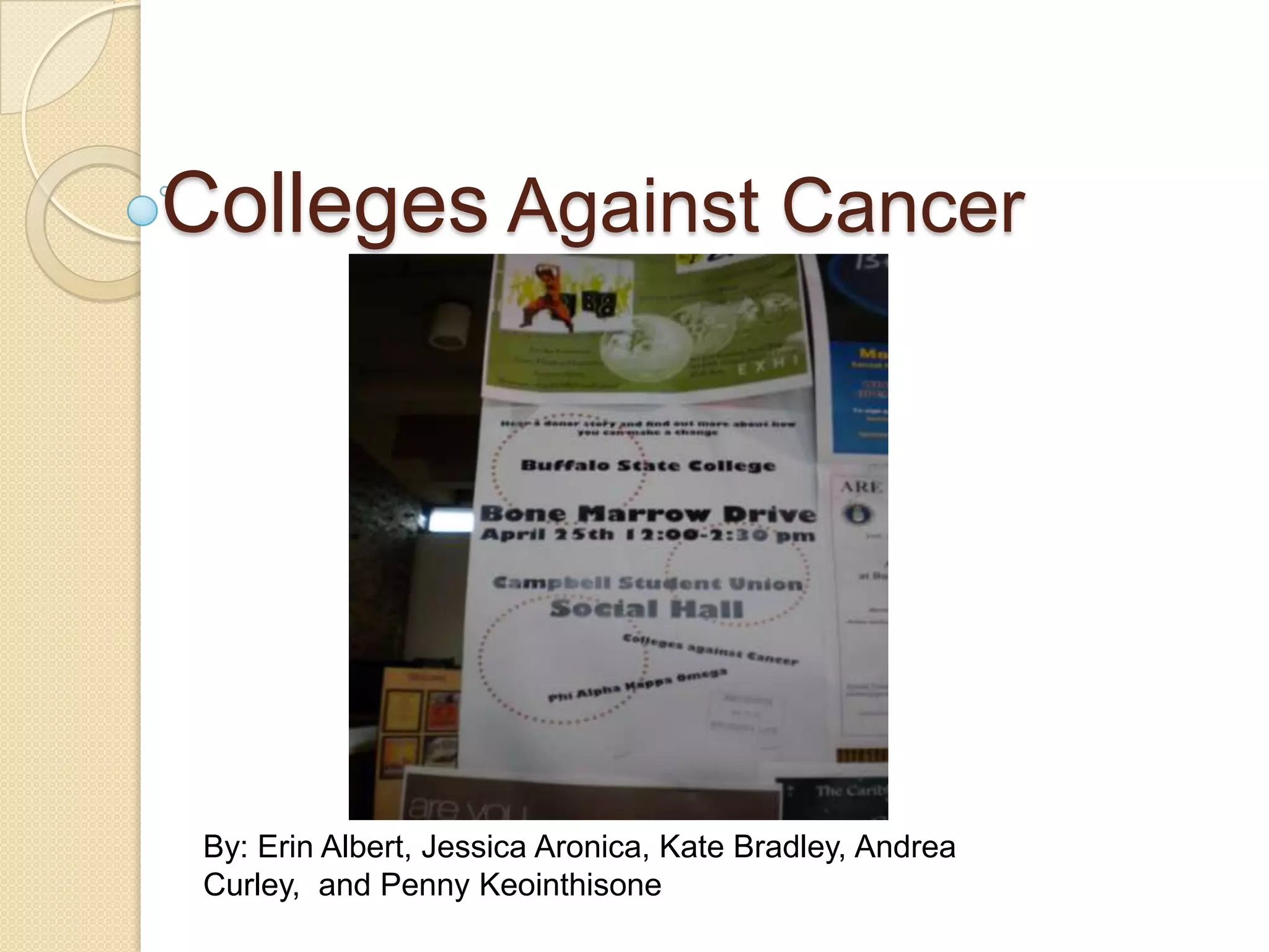 Colleges against cancer ppt | PPTX
