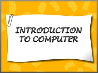 introduction of computer | PPT | Smartphones | Consumer Electronics