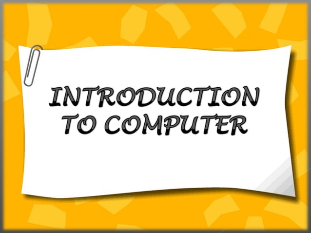 introduction of computer | PPT | Smartphones | Consumer Electronics