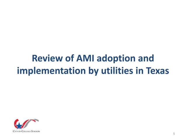 College Station Automated Metering Infrastructure | PPTX