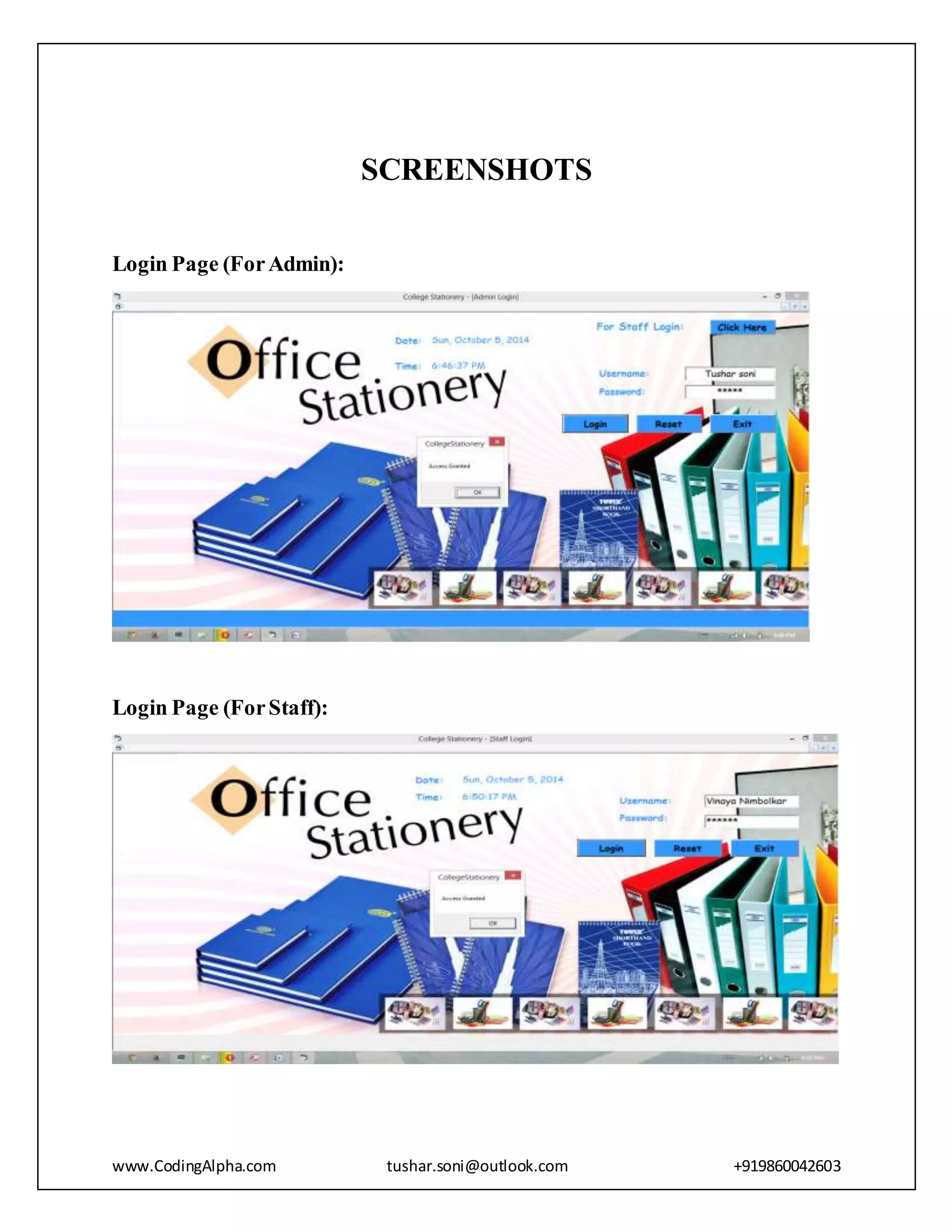 College Stationery Management System VB 6.0 and Microsoft Access ...