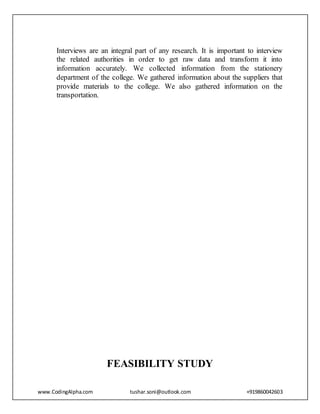 College Stationery Management System VB 6.0 and Microsoft Access Project | PDF