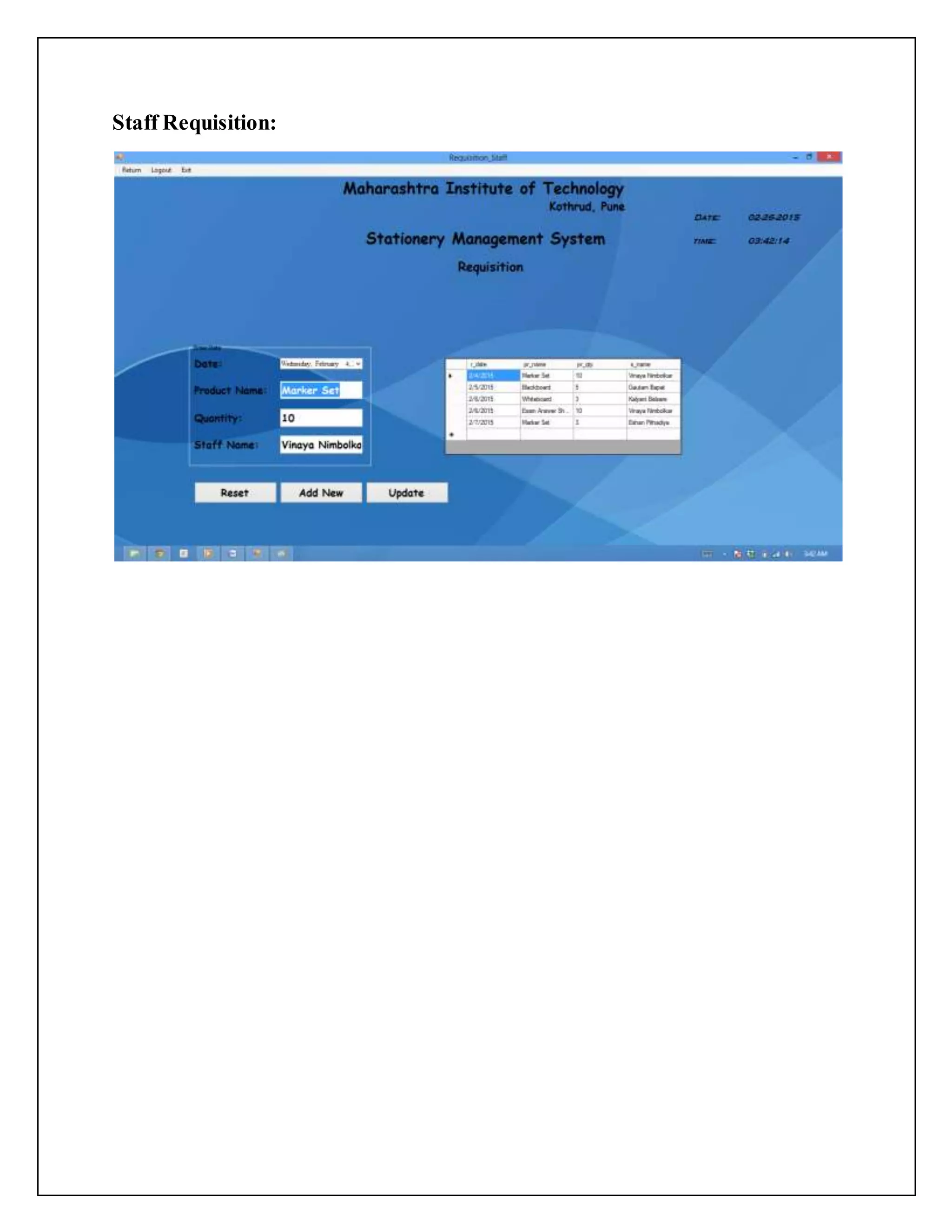 College Stationery Management System | DOCX