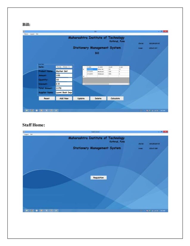 College Stationery Management System | DOCX