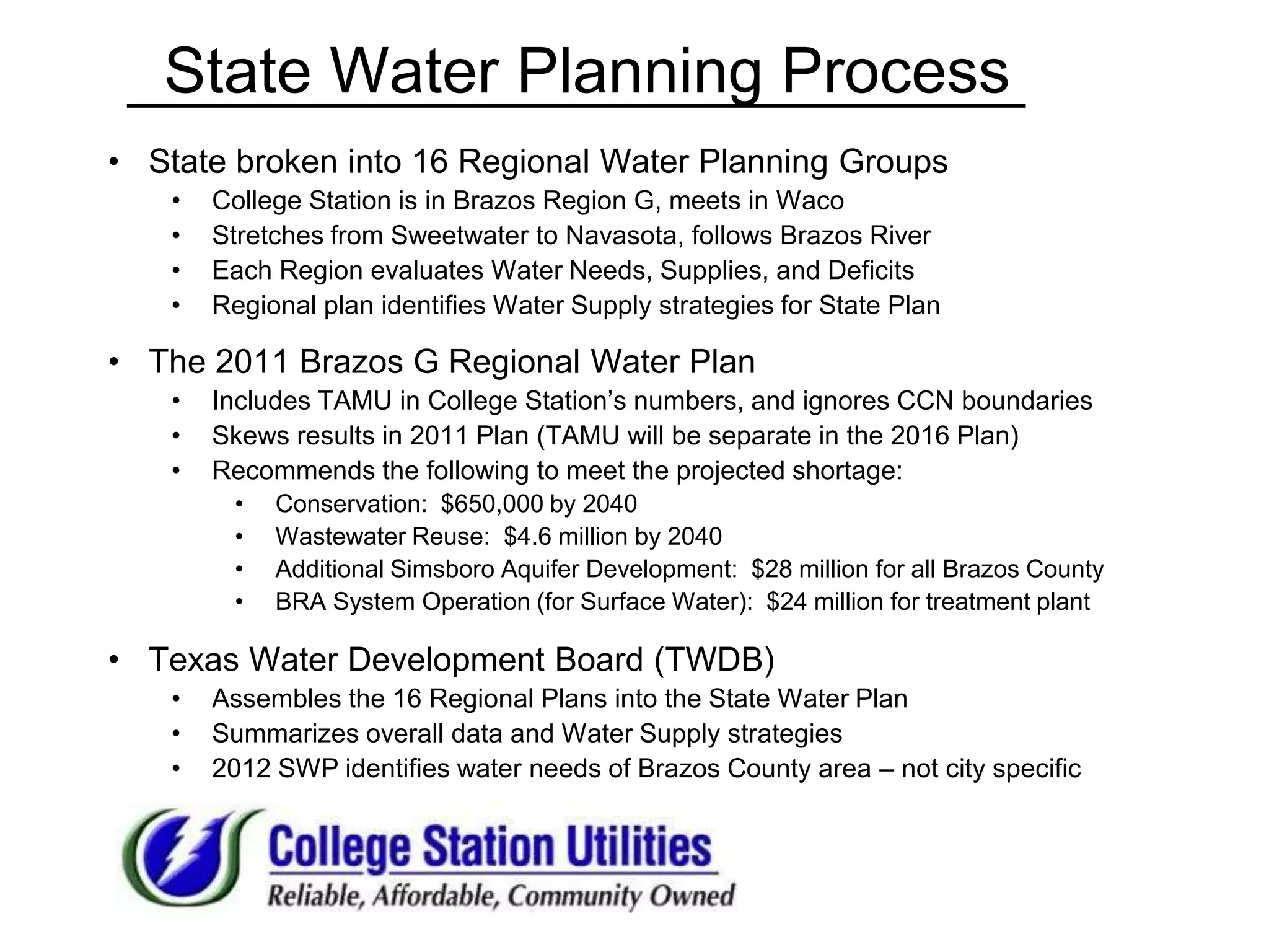 College Station Water Supply | PPTX